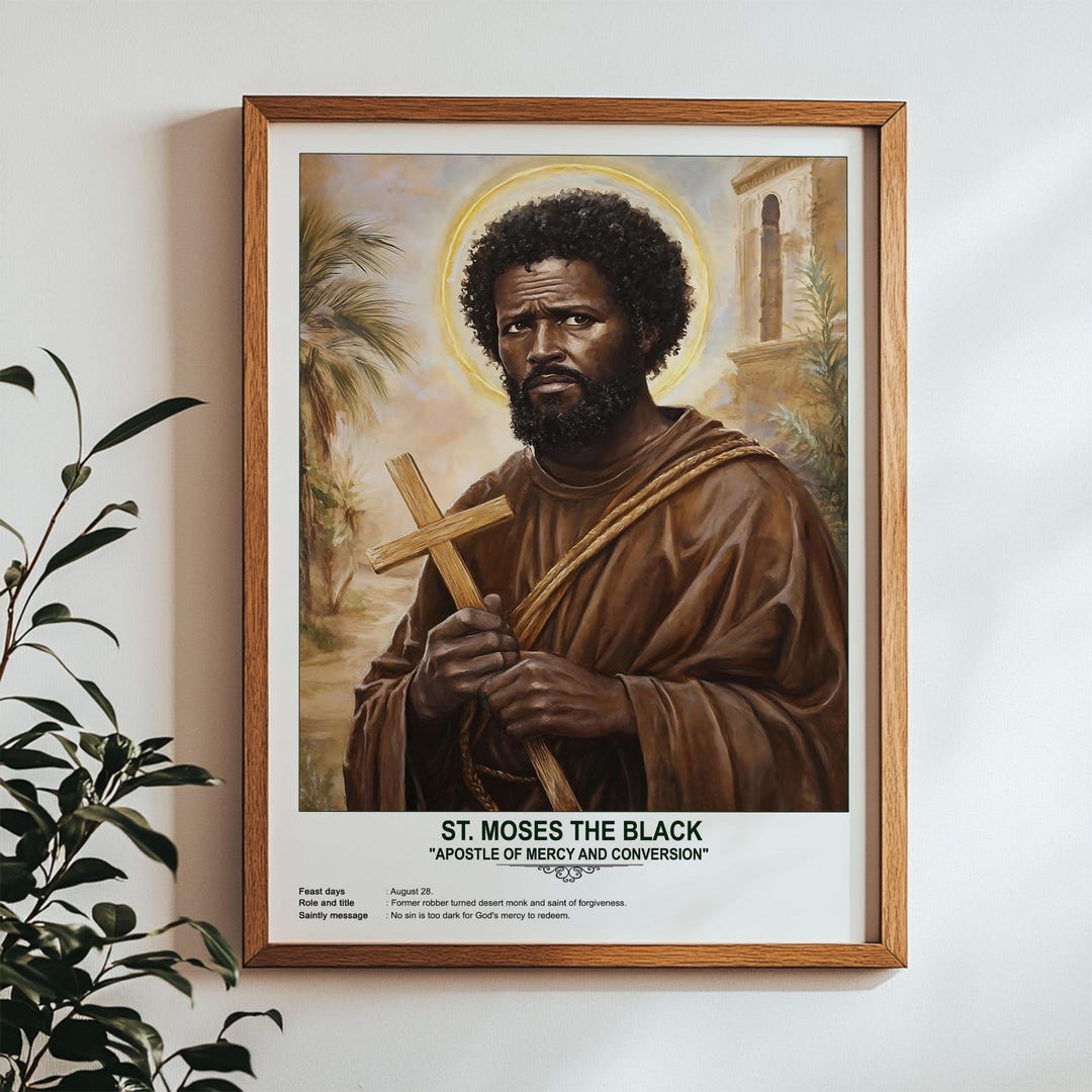 St. Moses the Black, Sacred Art, Religious Wall Art for Families ...