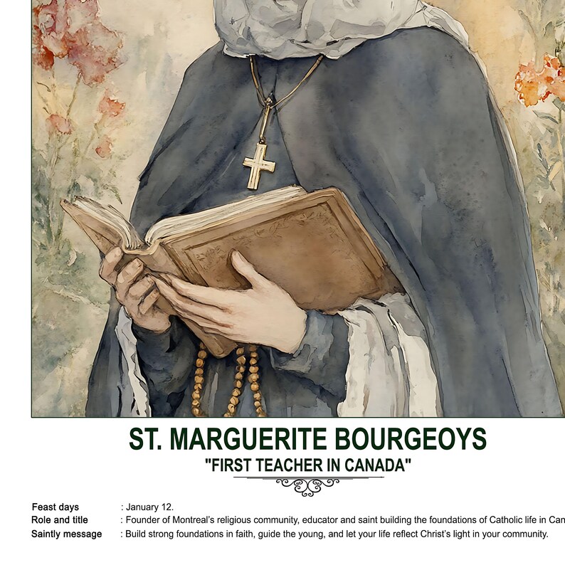 St. Marguerite Bourgeoys, Sacred Art, Religious Wall Art for Families ...