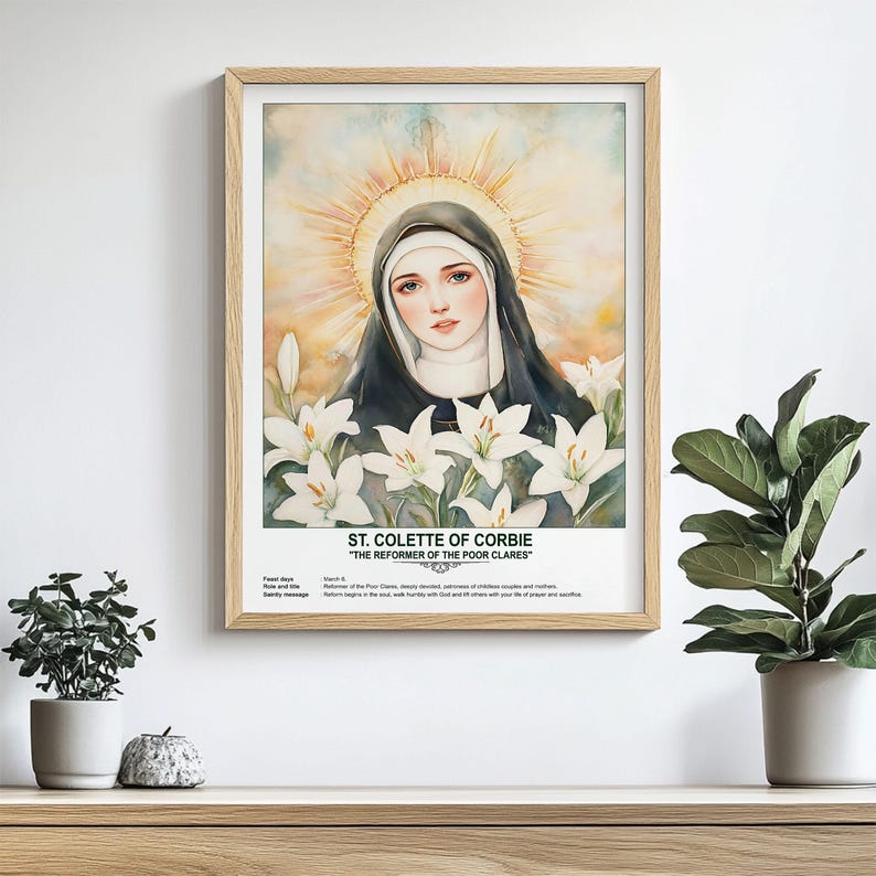 St. Colette of Corbie, Sacred Art, Religious Wall Art for Families ...