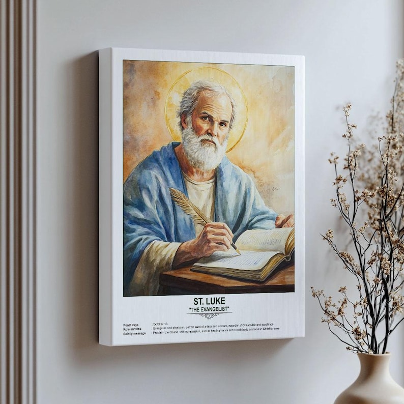 St. Luke, Sacred Art, Religious Wall Art for Families, Patron Saint ...