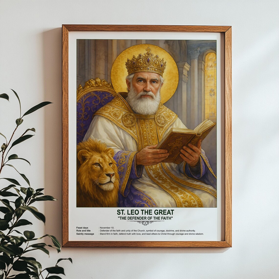 St. Leo the Great, Sacred Art, Religious Wall Art for Families, Patron ...