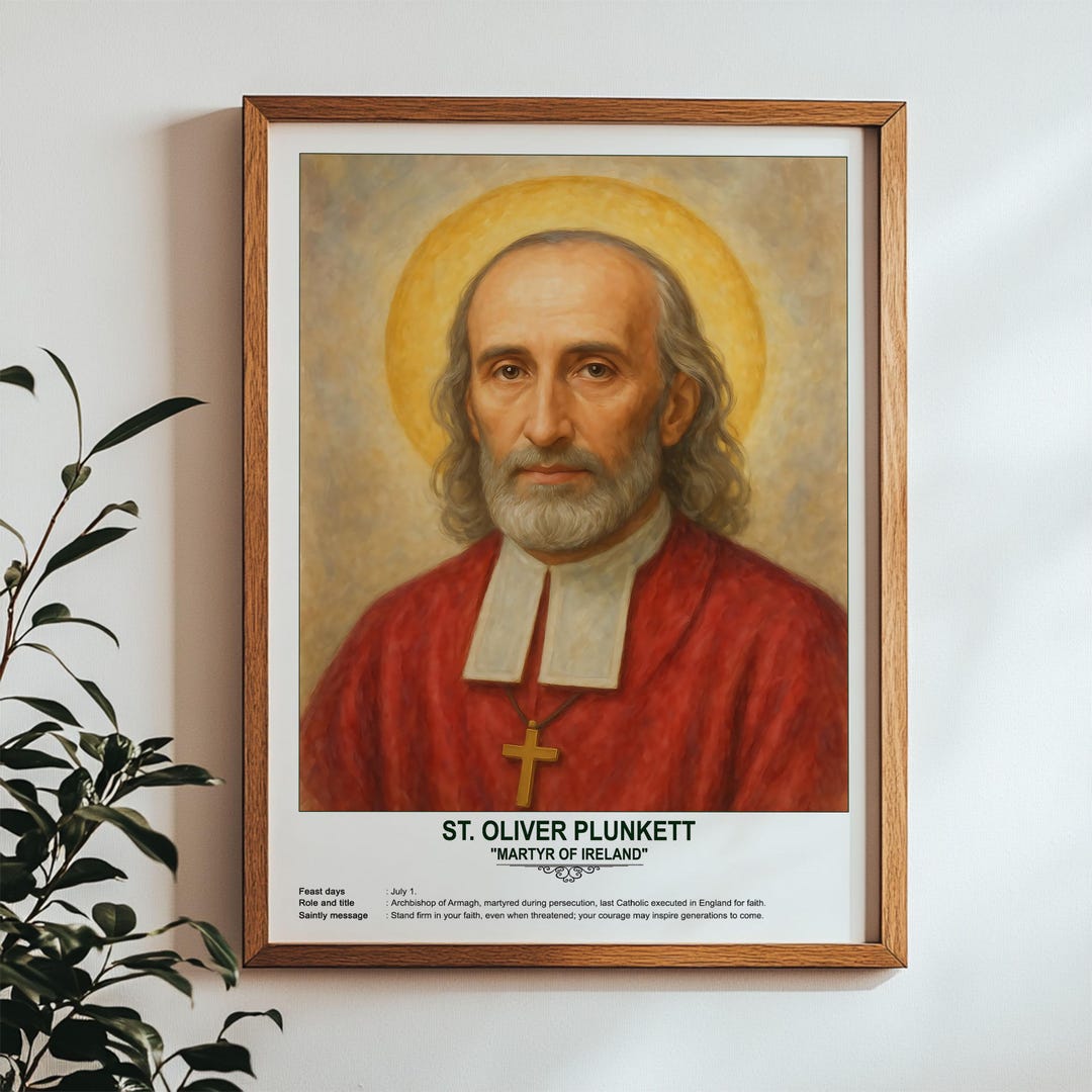 St. Oliver Plunkett, Sacred Art, Religious Wall Art for Families ...