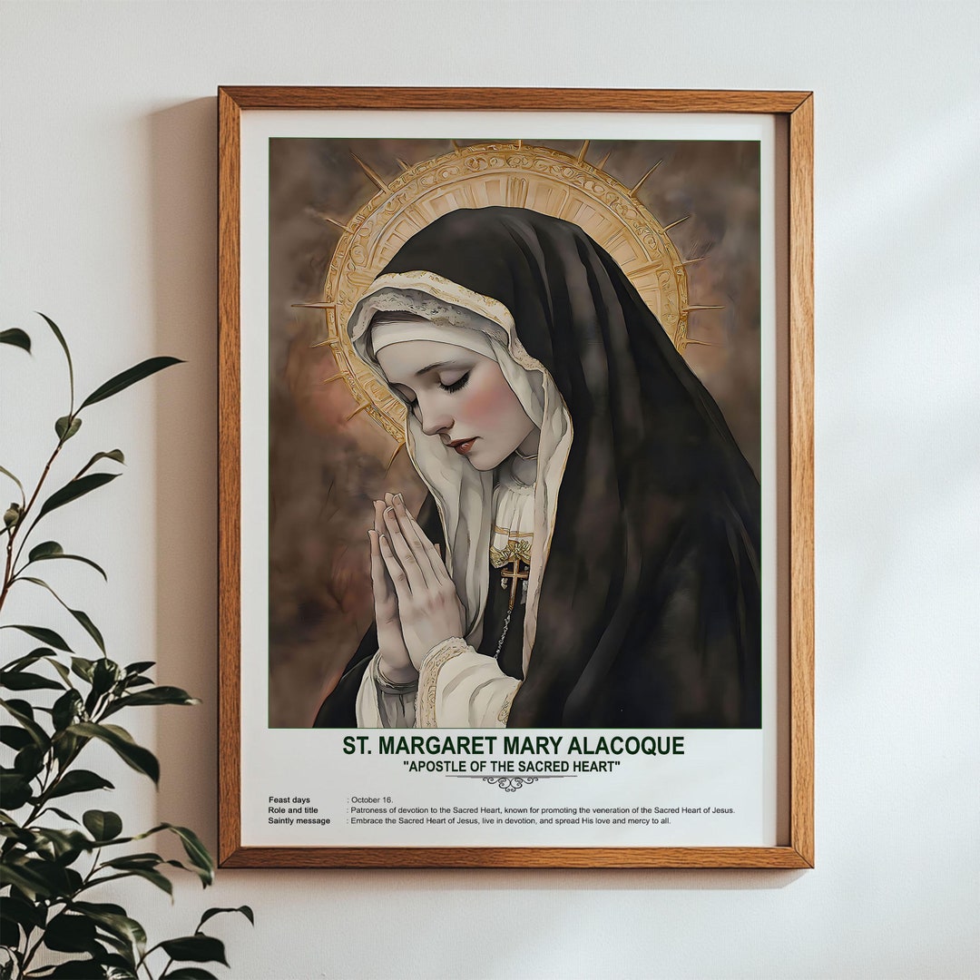 St. Margaret Mary Alacoque, Sacred Art, Religious Wall Art for Families ...
