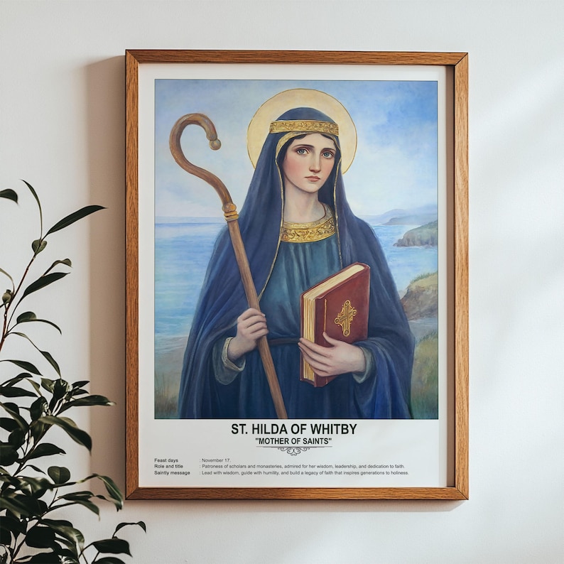 St. Hilda of Whitby, Sacred Art, Religious Wall Art for Families ...