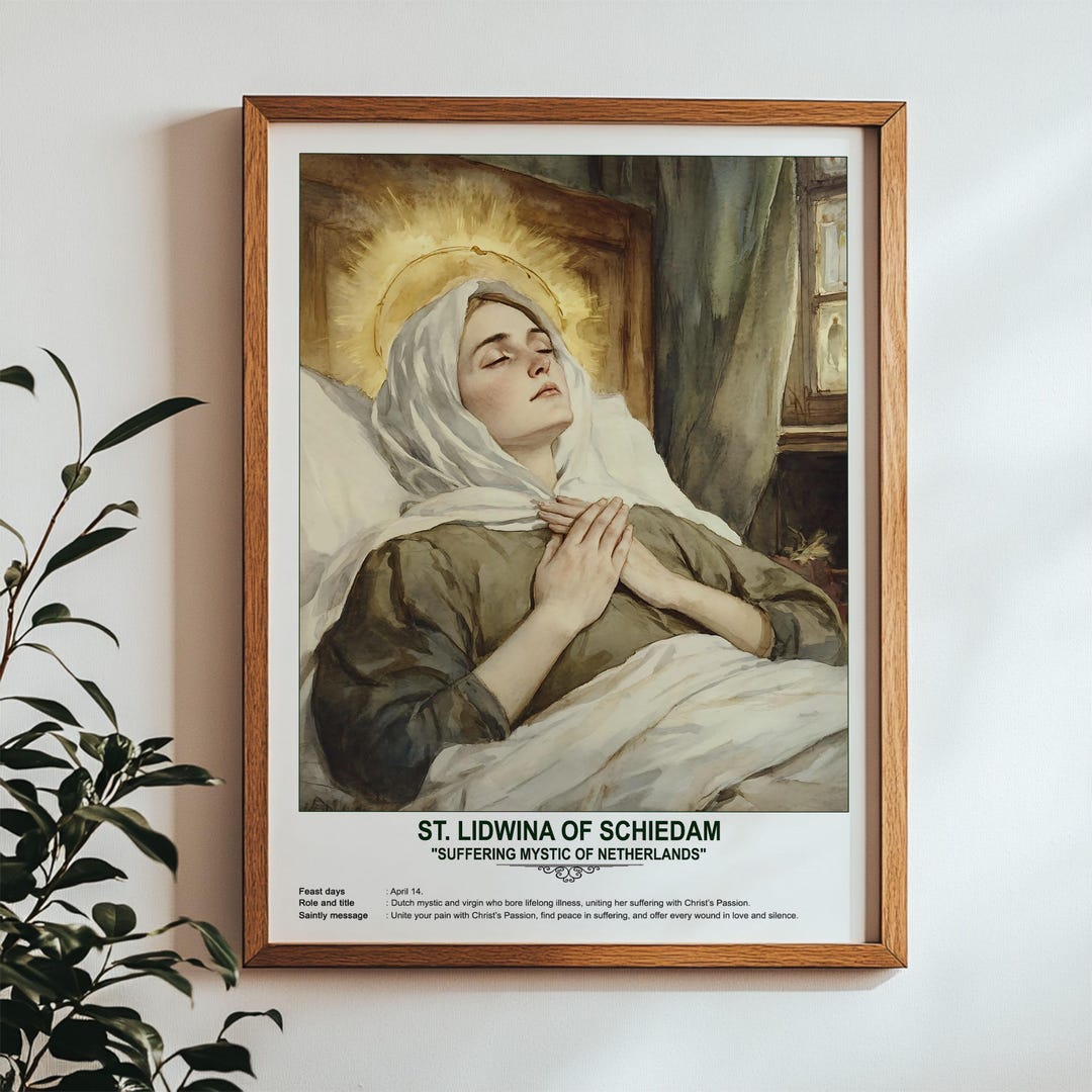St Lidwina Of Schiedam Sacred Art Religious Wall Art For Families