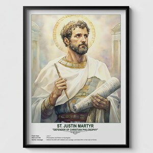 St. Justin Martyr, Sacred Art, Religious Wall Art for Families, Patron ...
