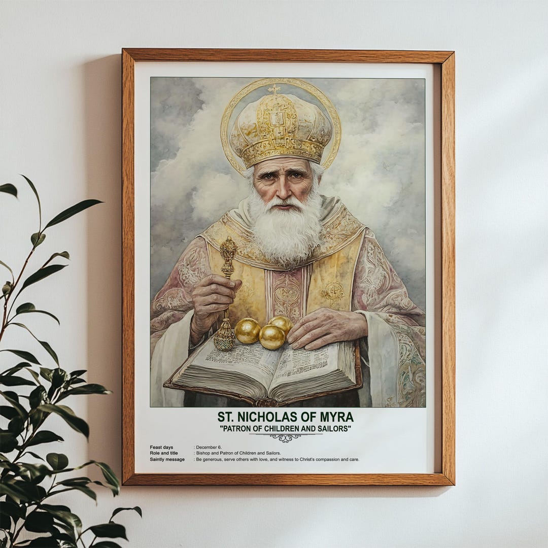 St. Nicholas of Myra, Sacred Art, Religious Wall Art for Families ...