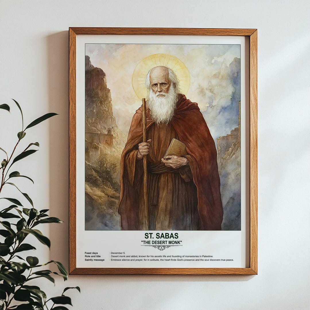 St. Sabas, Sacred Art, Religious Wall Art for Families, Patron Saint ...