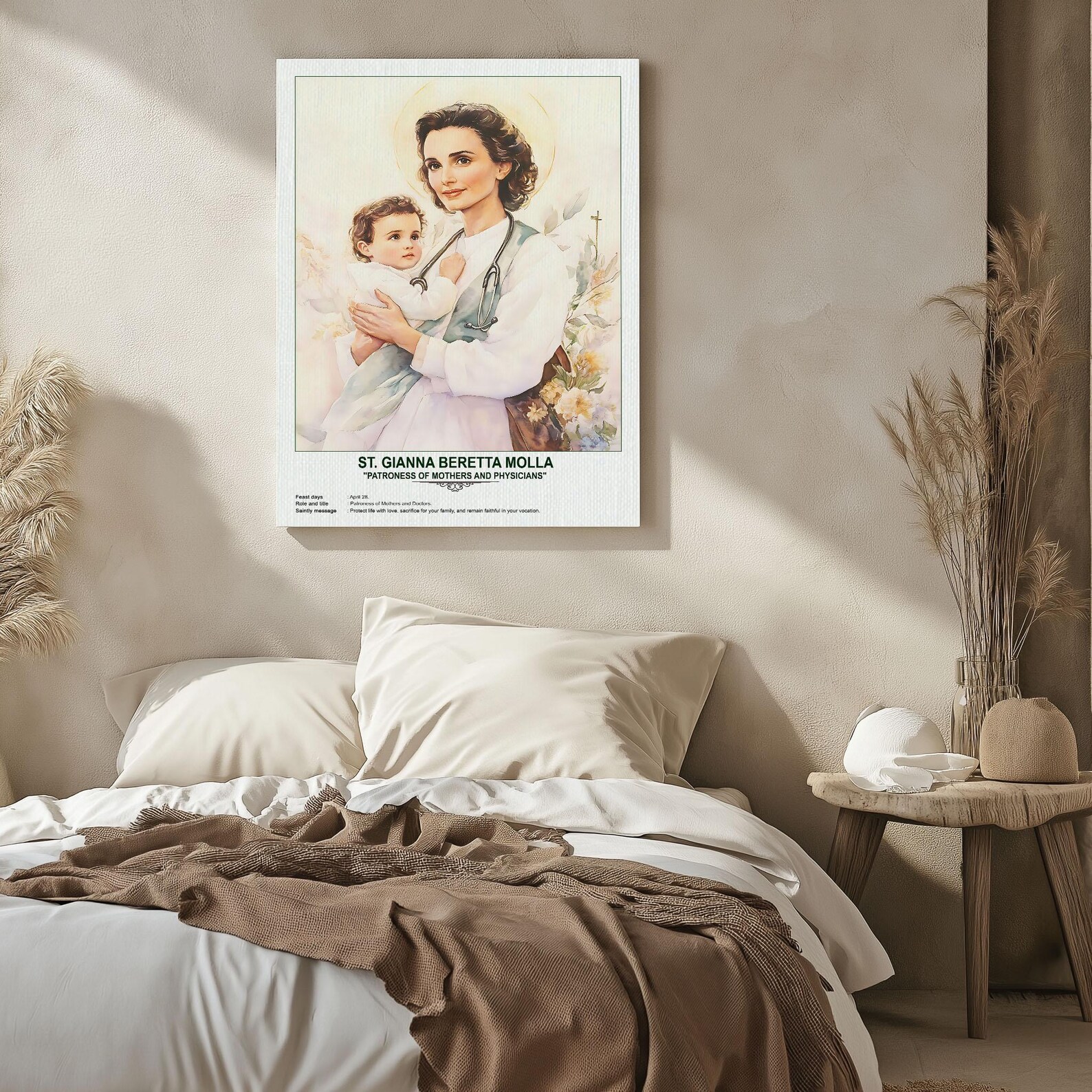 St. Gianna Beretta Molla, Sacred Art, Religious Wall Art for Families ...