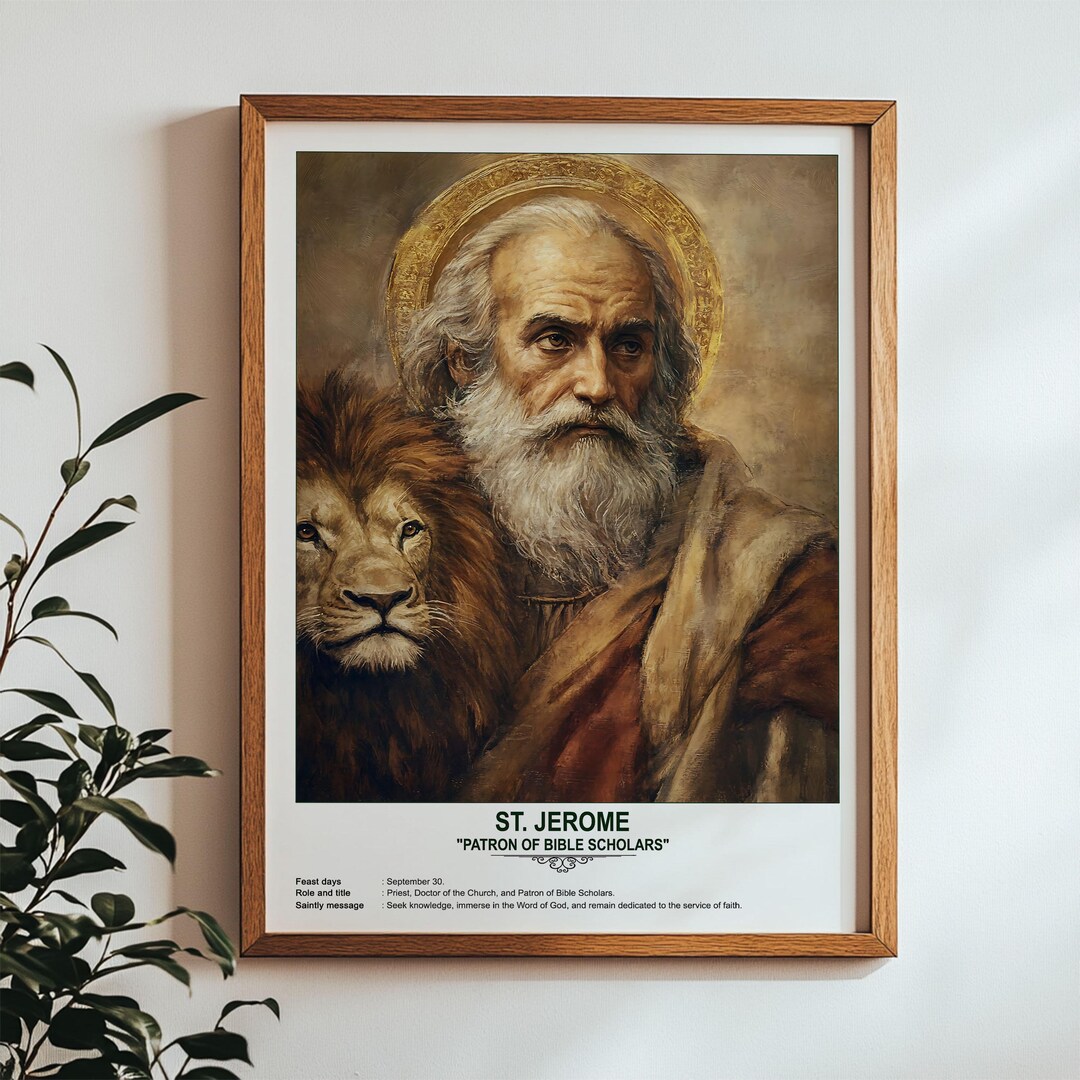 St. Jerome, Sacred Art, Religious Wall Art for Families, Patron Saint ...