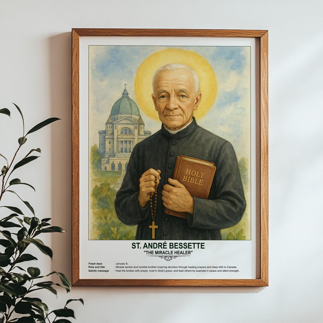 St. André Bessette, Sacred Art, Religious Wall Art for Families, Patron ...