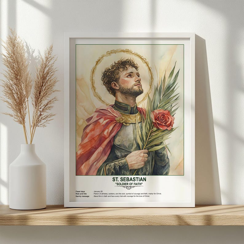 St. Sebastian, Sacred Art, Religious Wall Art for Families, Patron ...
