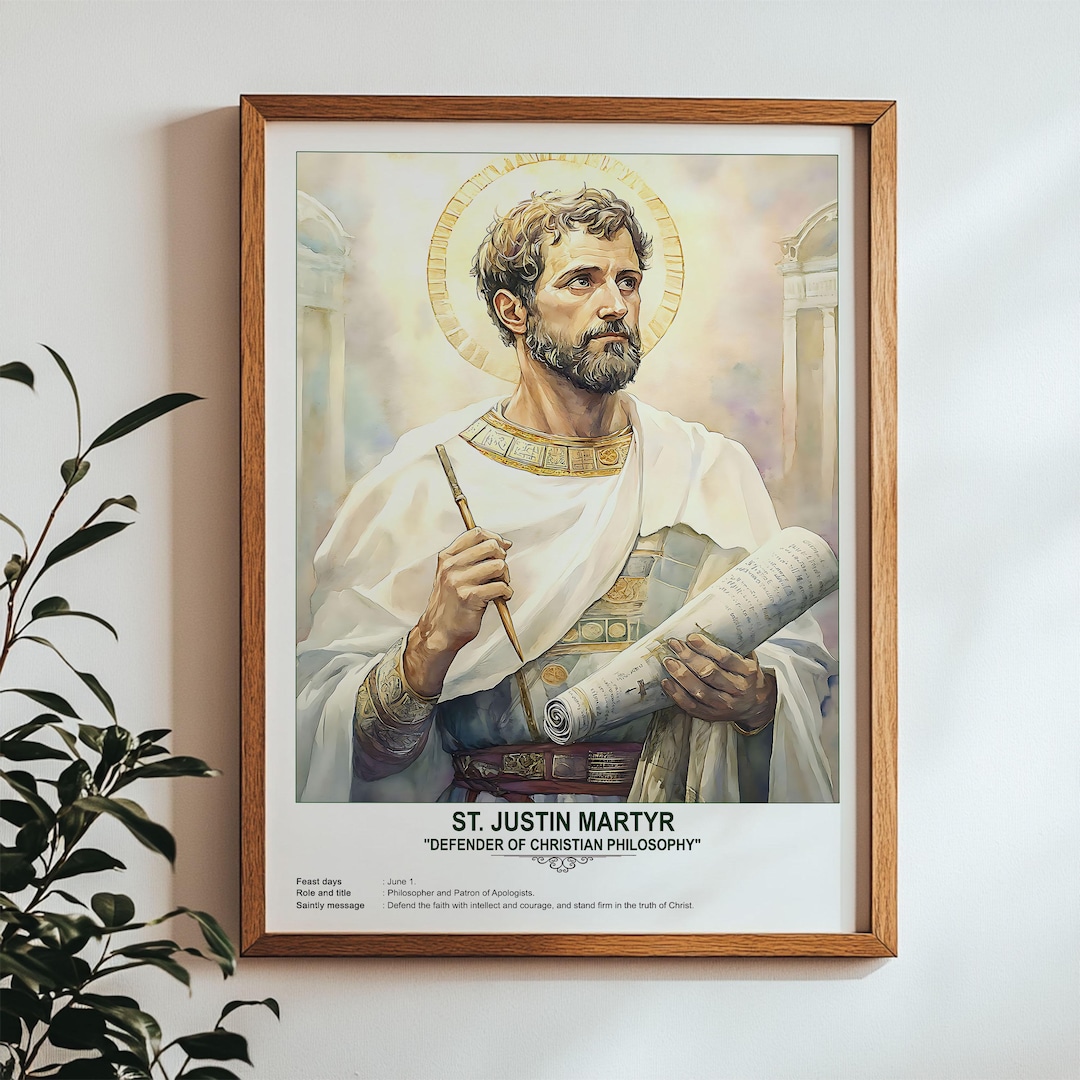 St. Justin Martyr, Sacred Art, Religious Wall Art for Families, Patron ...