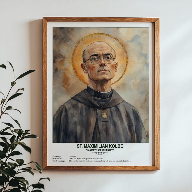 St. Maximilian Kolbe, Sacred Art, Religious Wall Art for Families ...