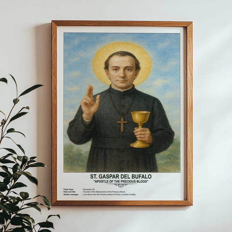 St. Gaspar Del Bufalo, Sacred Art, Religious Wall Art for Families ...
