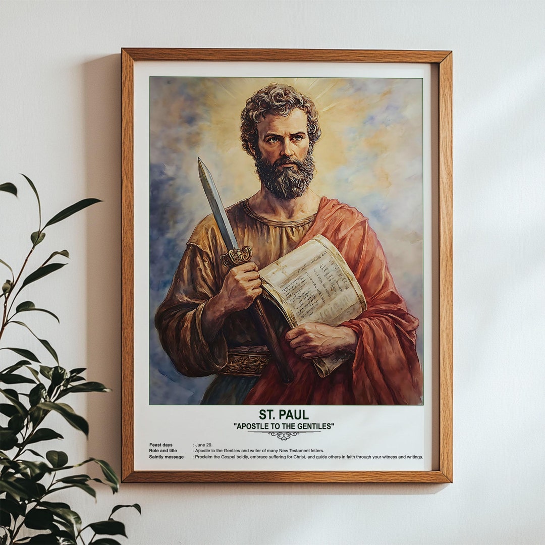St. Paul, Sacred Art, Religious Wall Art for Families, Patron Saint ...