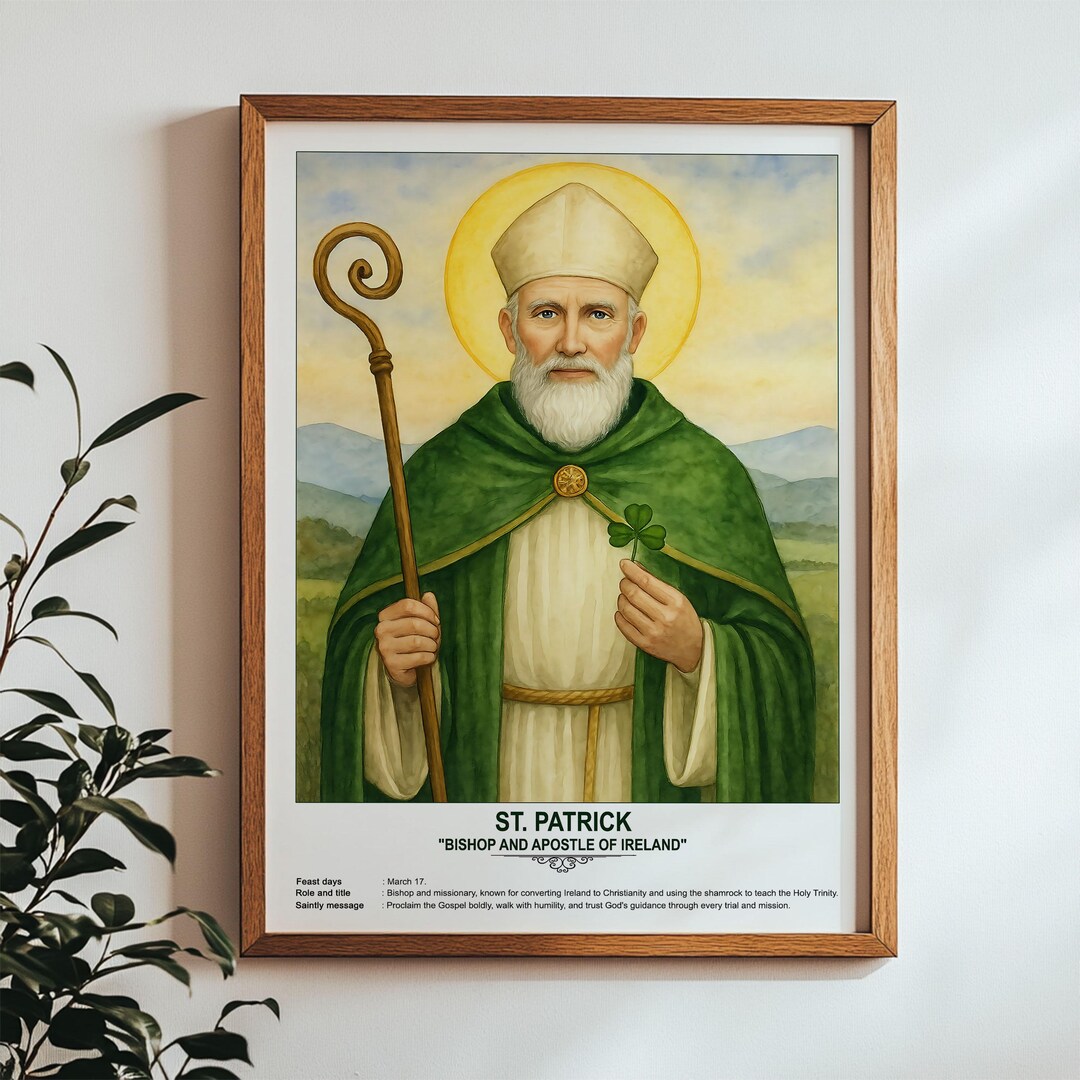 St. Patrick, Sacred Art, Religious Wall Art for Families, Patron Saint ...