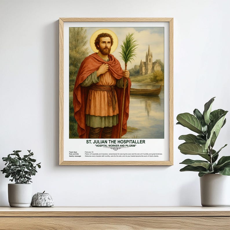 St. Julian the Hospitaller, Sacred Art, Religious Wall Art for Families ...