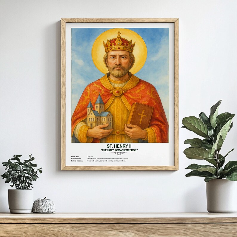 St. Henry II, Sacred Art, Religious Wall Art for Families, Patron Saint ...