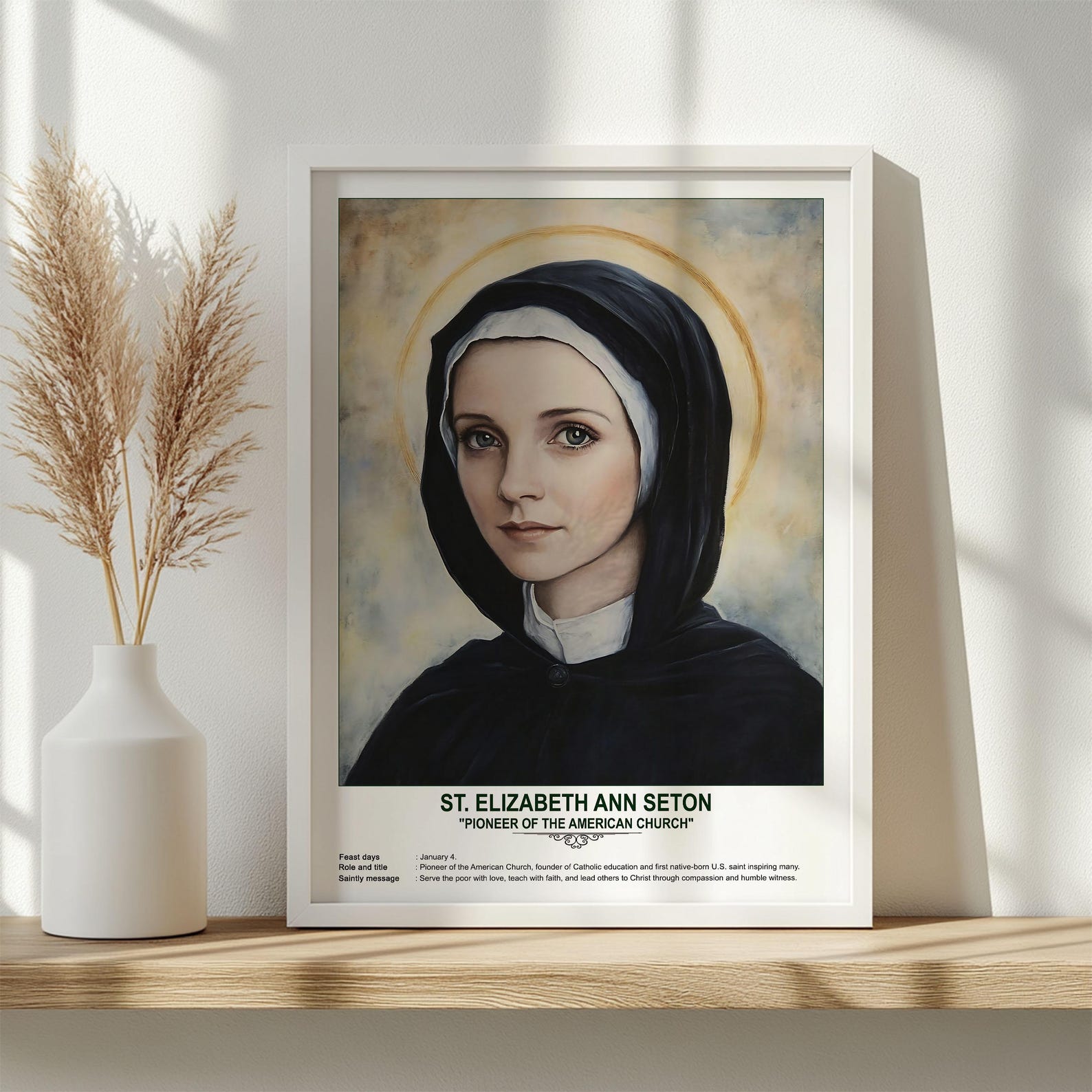 St. Elizabeth Ann Seton, Sacred Art, Religious Wall Art for Families ...