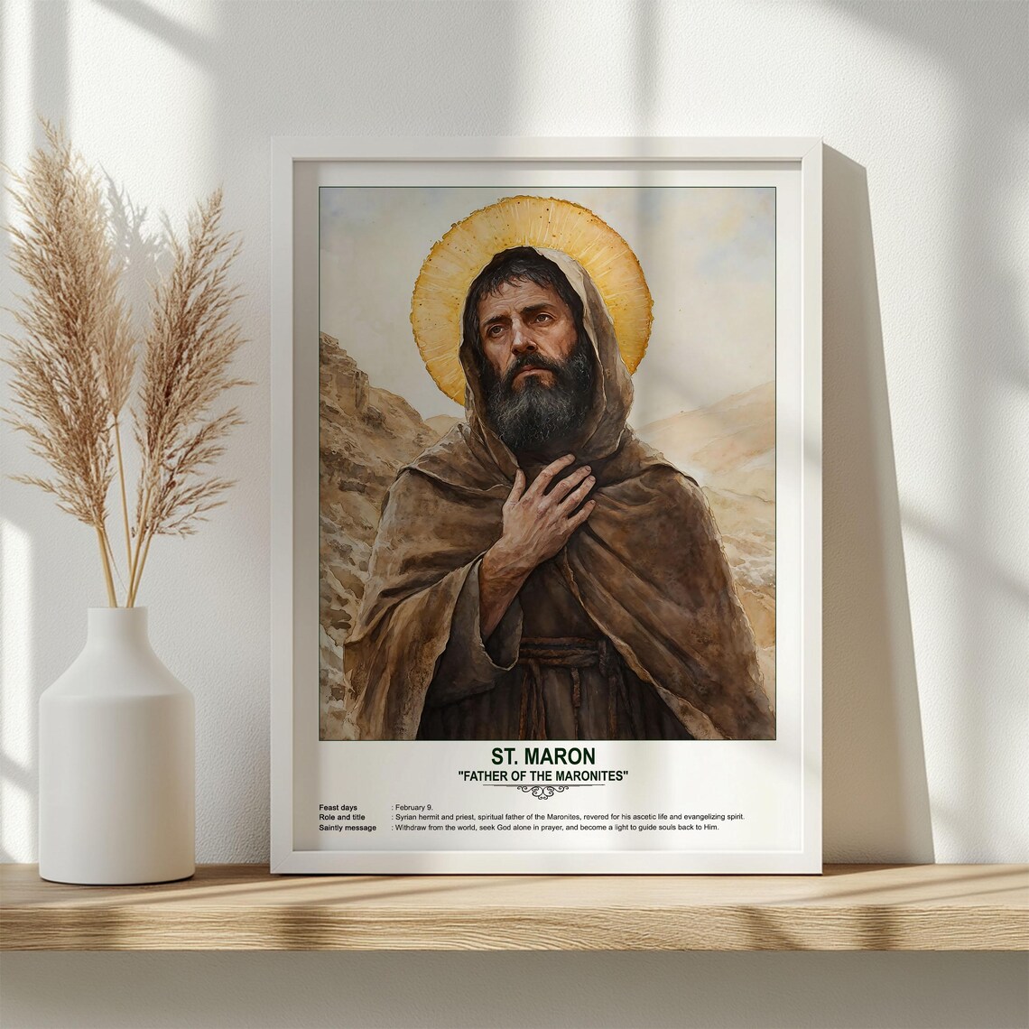 St. Maron, Sacred Art, Religious Wall Art for Families, Patron Saint ...