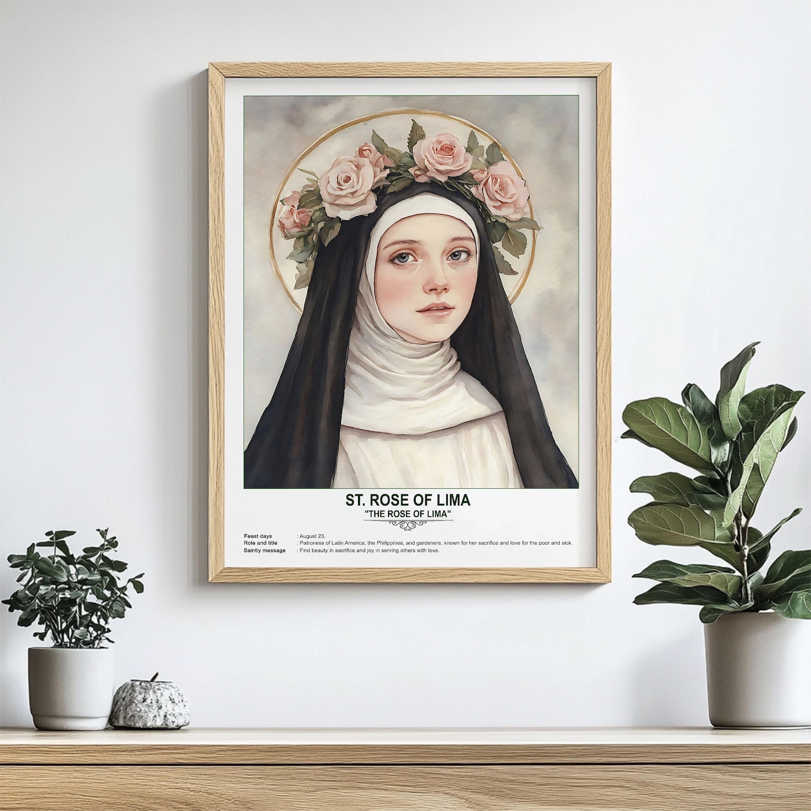 St. Rose of Lima, Sacred Art, Religious Wall Art for Families, Patron ...