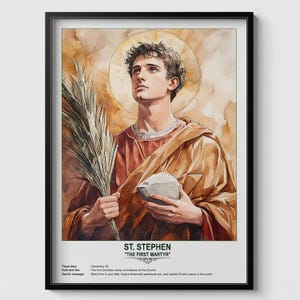 St. Stephen, Sacred Art, Religious Wall Art for Families, Patron Saint ...