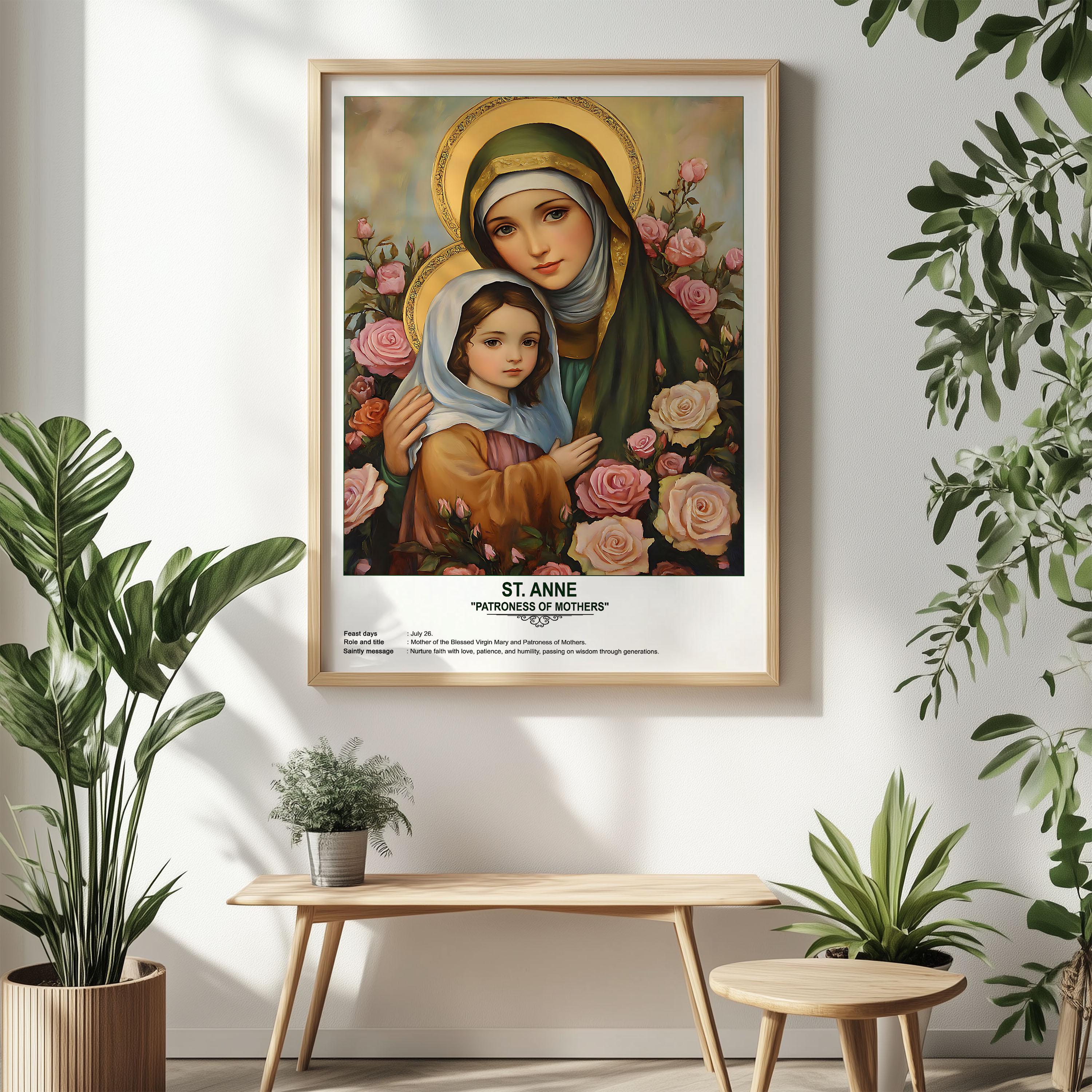 St. Anne, Sacred Art, Religious Wall Art for Families, Patron Saint ...