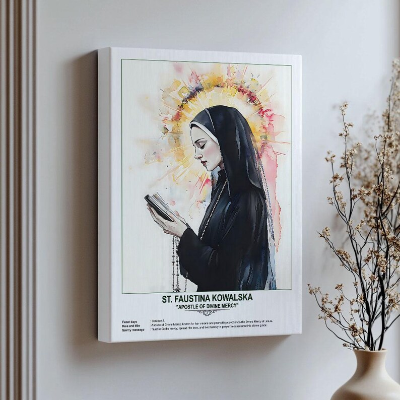 St. Faustina Kowalska, Sacred Art, Religious Wall Art for Families ...