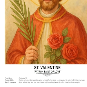 St. Valentine, Sacred Art, Religious Wall Art for Families, Patron ...