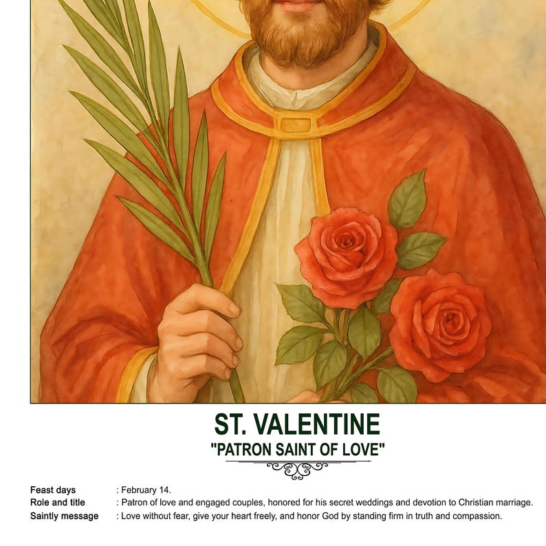 St. Valentine, Sacred Art, Religious Wall Art for Families, Patron ...