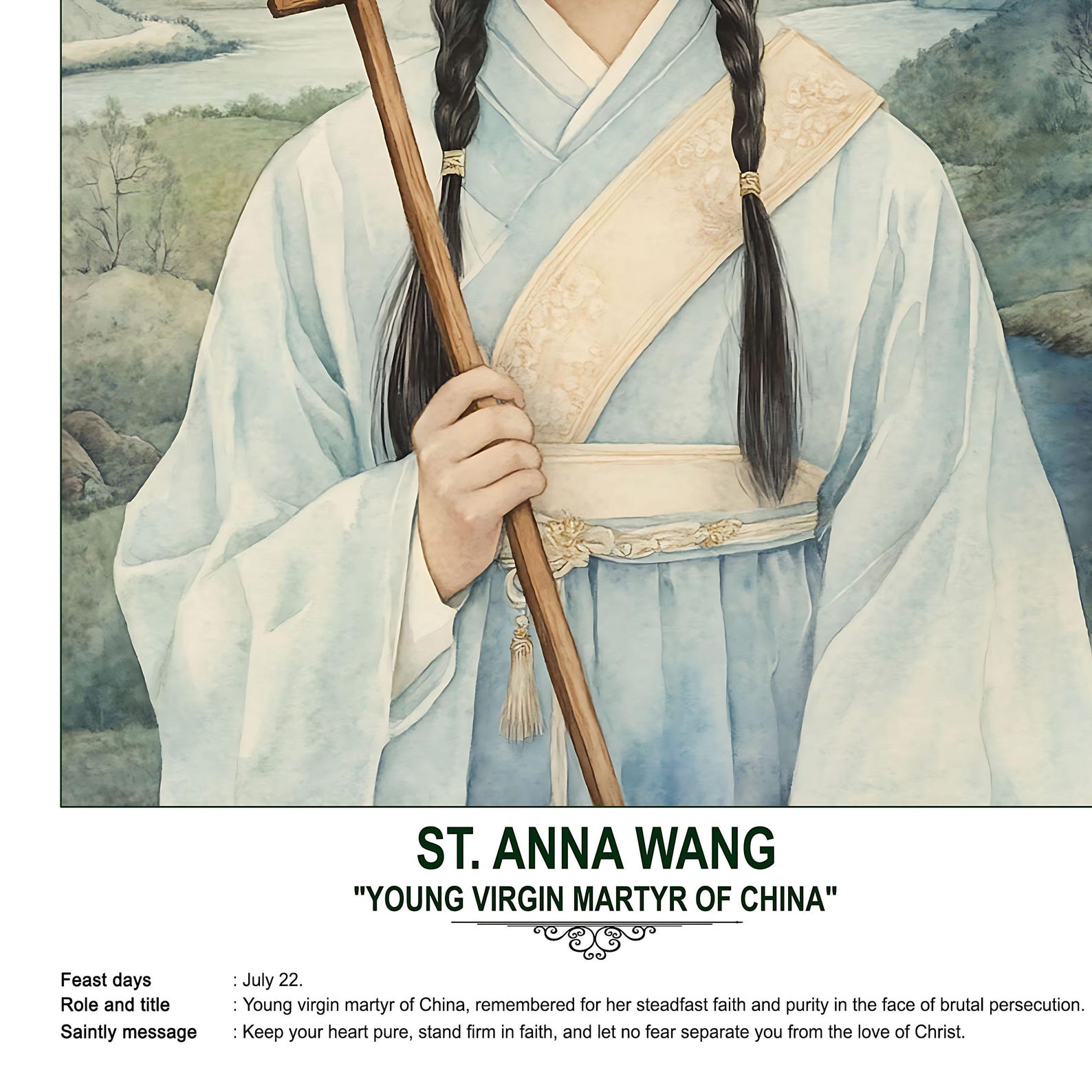 St. Anna Wang, Sacred Art, Religious Wall Art for Families, Patron ...