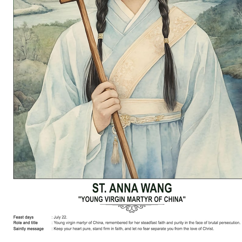 St. Anna Wang, Sacred Art, Religious Wall Art for Families, Patron ...