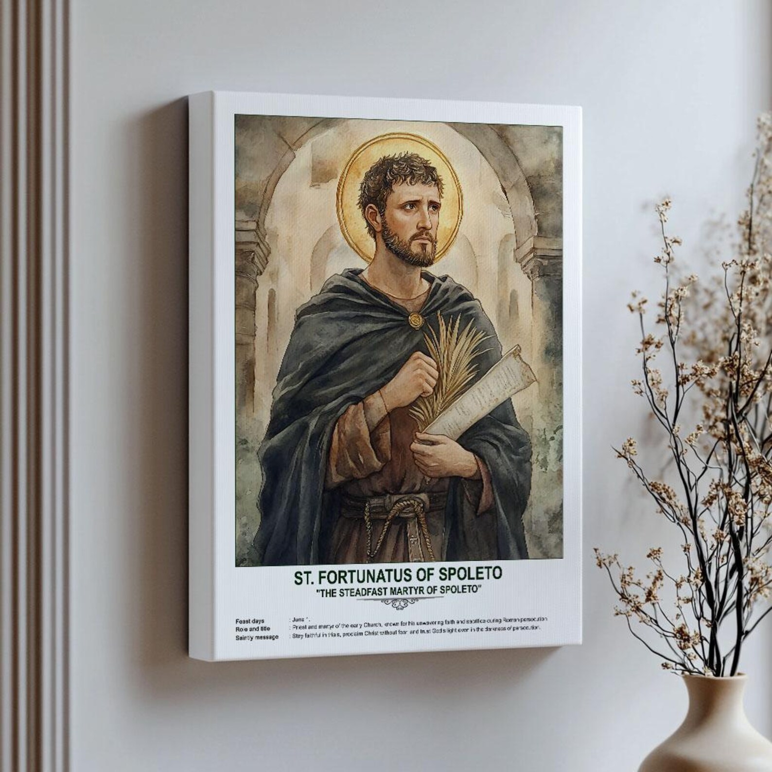 St. Fortunatus of Spoleto, Sacred Art, Religious Wall Art for Families ...