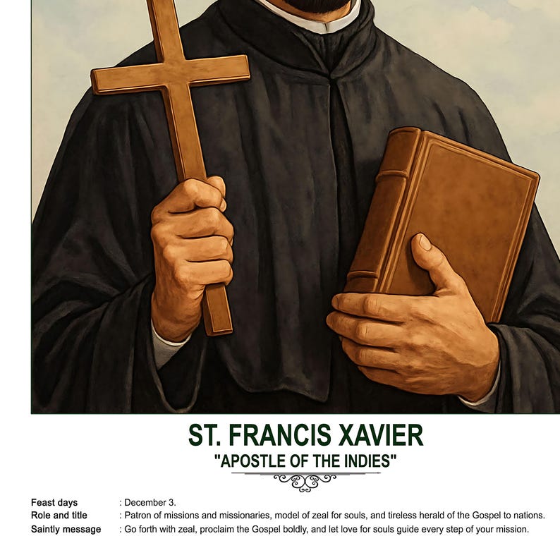 St. Francis Xavier, Sacred Art, Religious Wall Art for Families, Patron ...