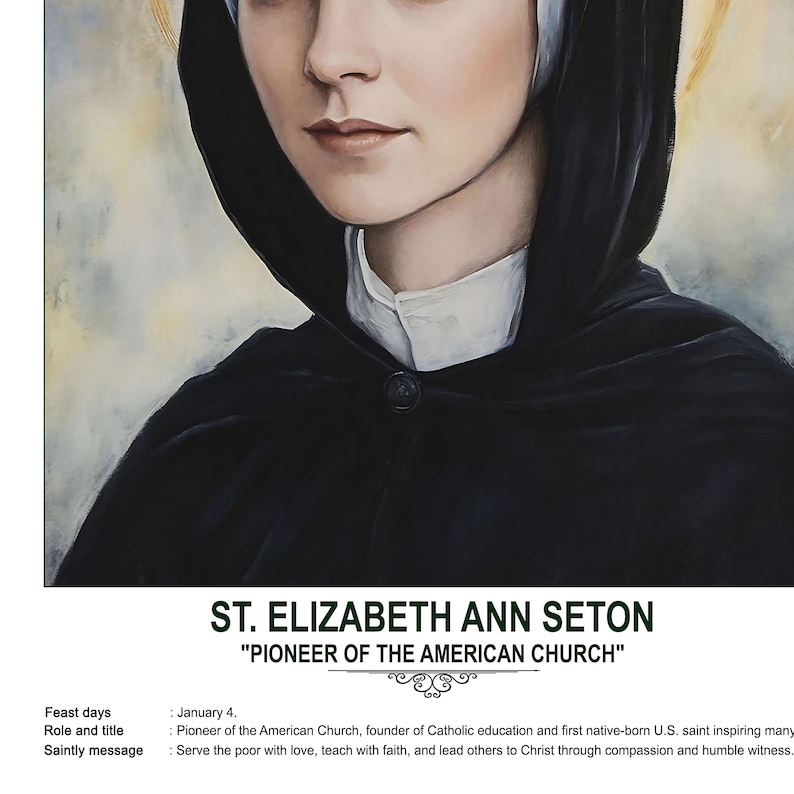 St. Elizabeth Ann Seton, Sacred Art, Religious Wall Art for Families ...