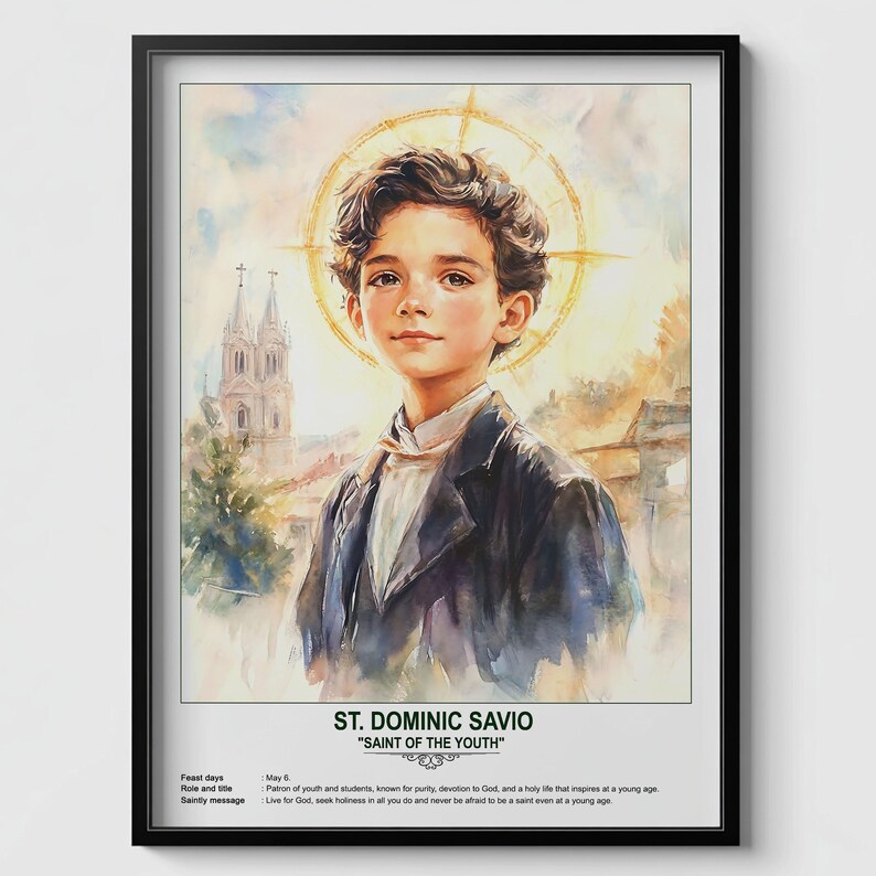 St. Dominic Savio, Sacred Art, Religious Wall Art for Families, Patron ...