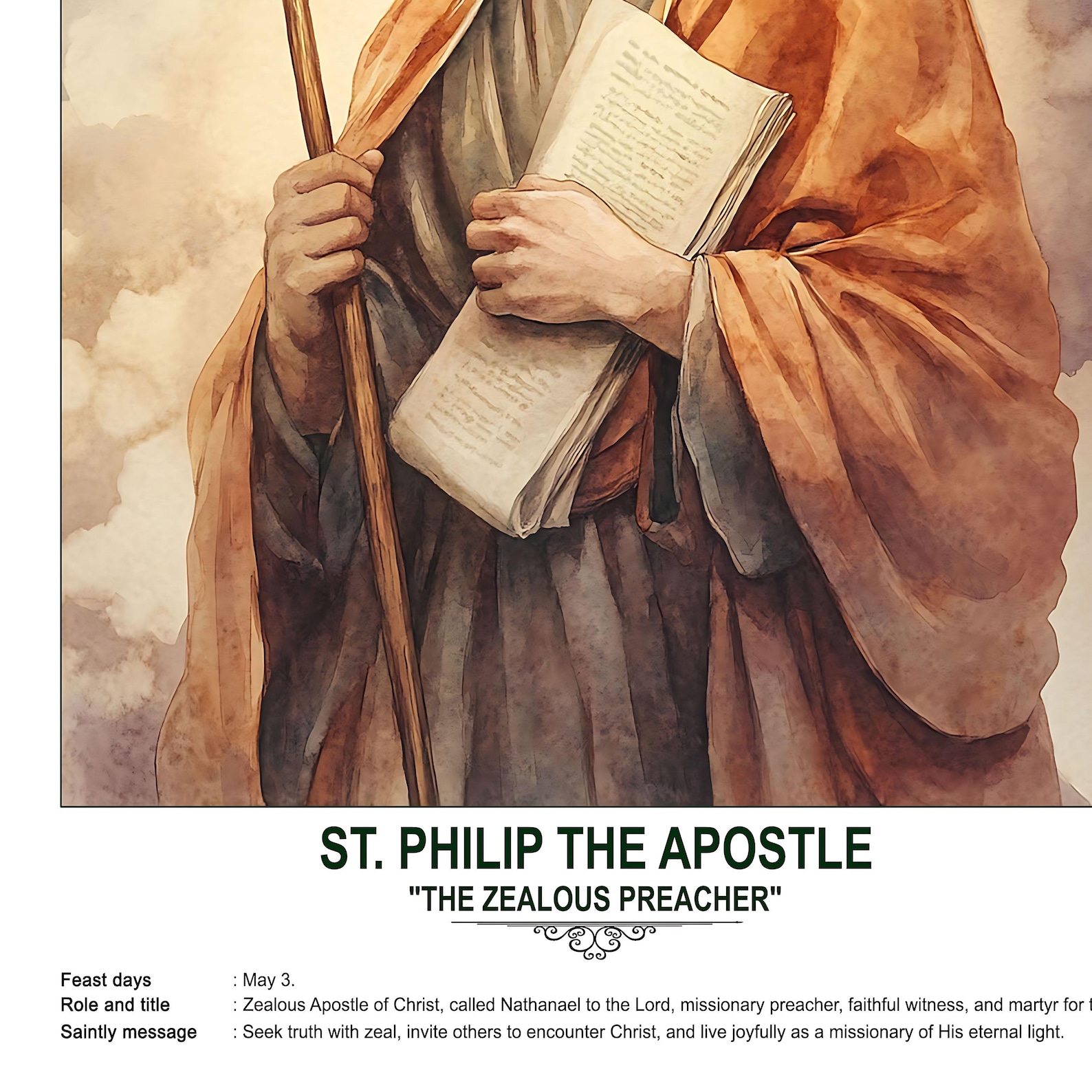 St. Philip the Apostle, Sacred Art, Religious Wall Art for Families ...