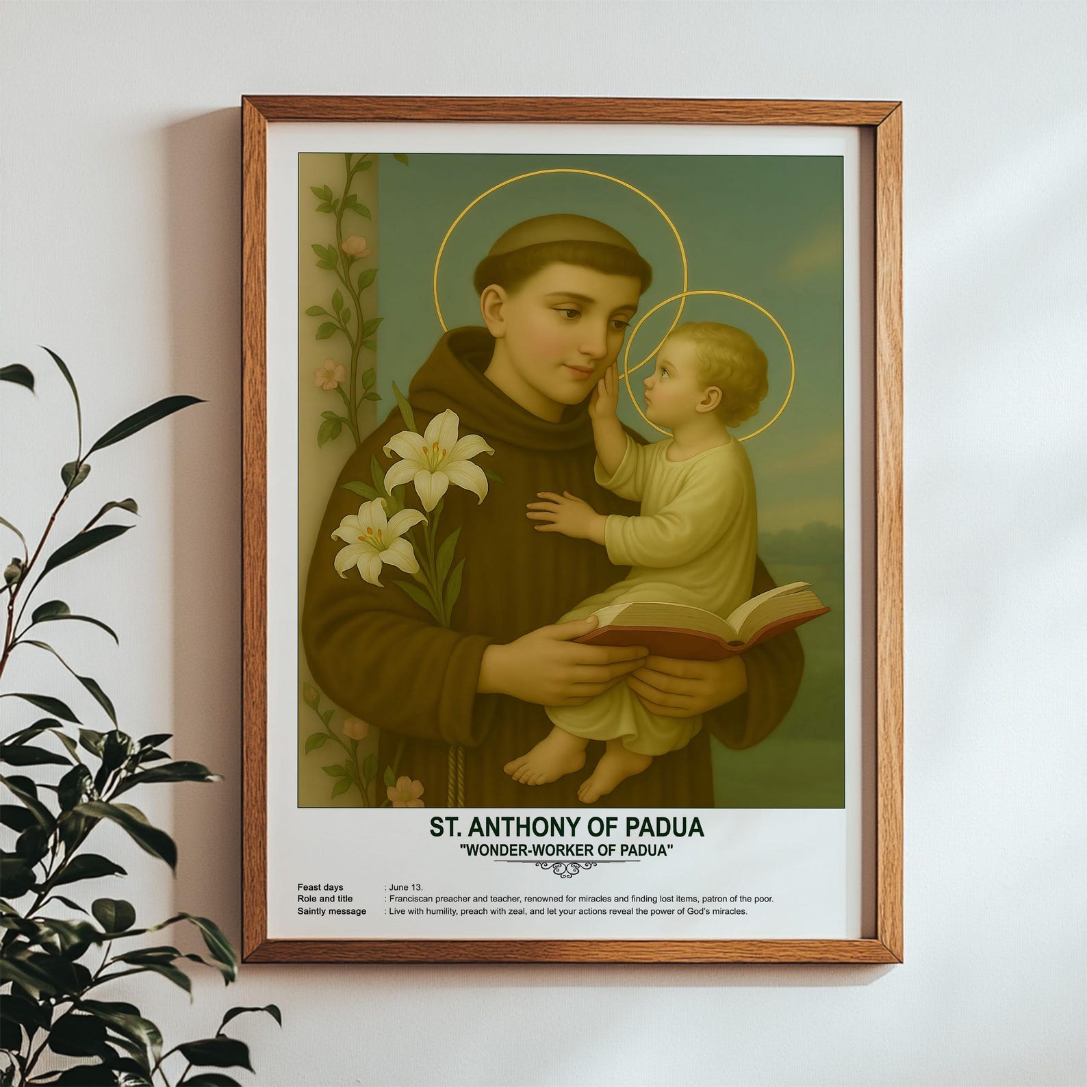 St. Anthony of Padua, Sacred Art, Religious Wall Art for Families ...