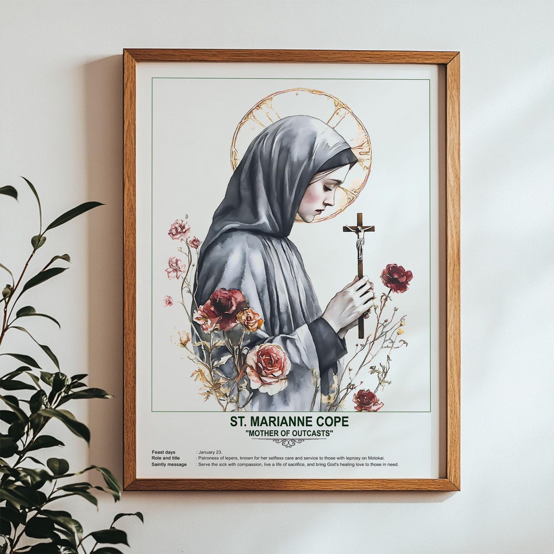 St. Marianne Cope, Sacred Art, Religious Wall Art for Families, Patron ...