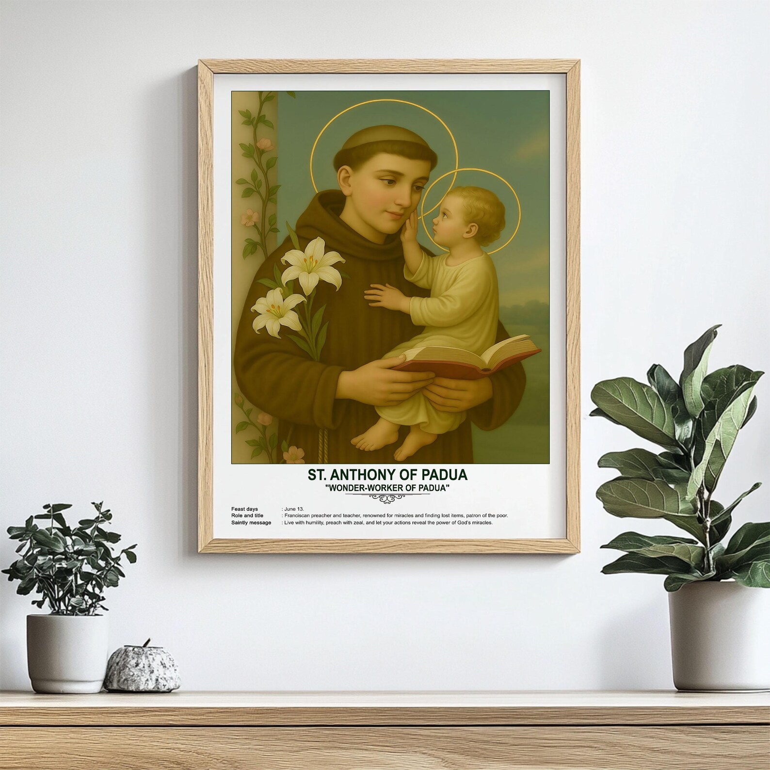 St. Anthony of Padua, Sacred Art, Religious Wall Art for Families ...