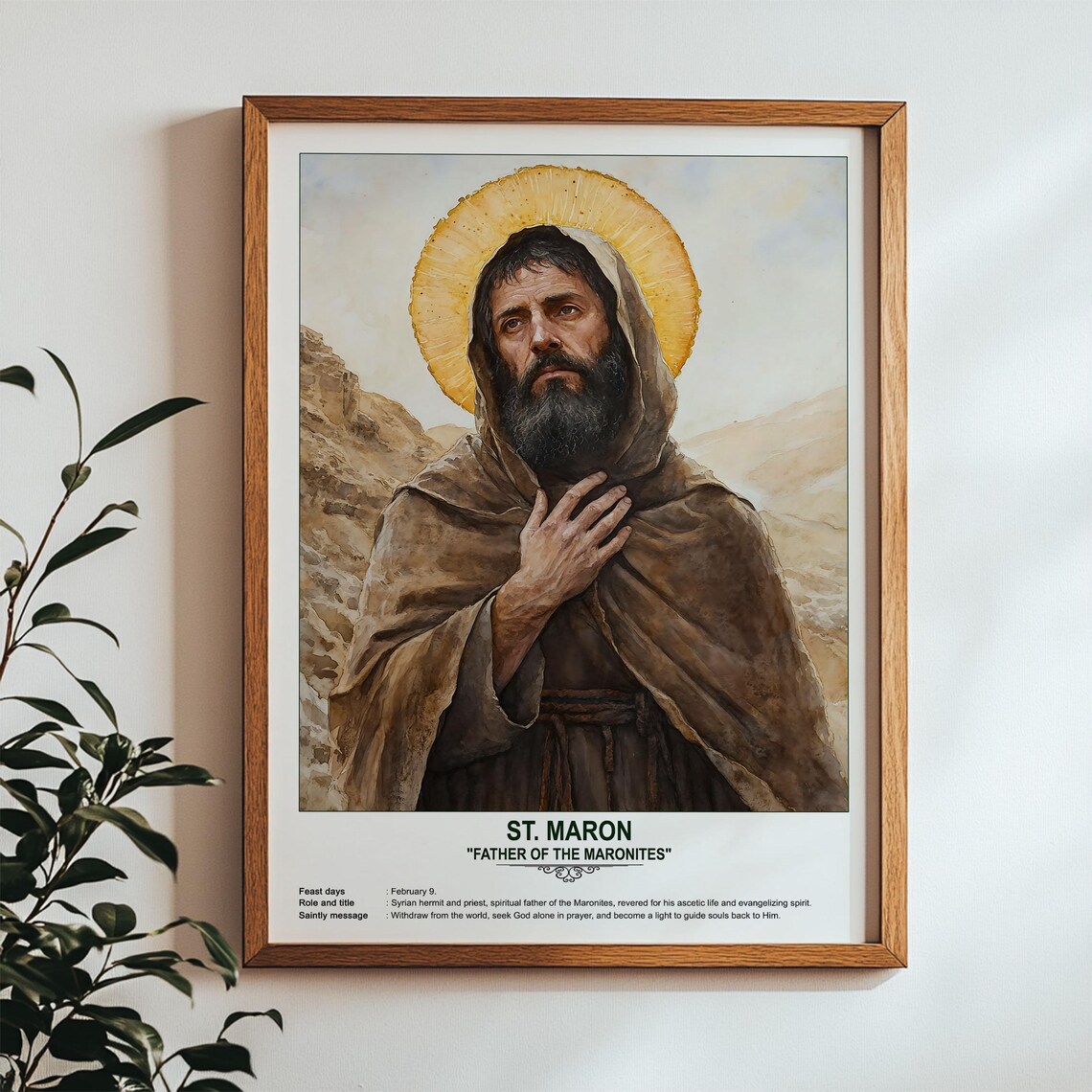 St. Maron, Sacred Art, Religious Wall Art for Families, Patron Saint ...