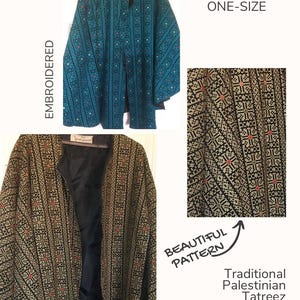 Traditional Palestinian Tatreez Embroidered Free-size (one-size) Cape ...