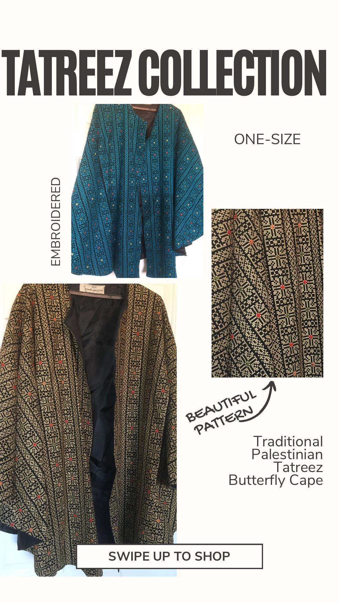 Traditional Palestinian Tatreez Embroidered Free-size (one-size) Cape ...