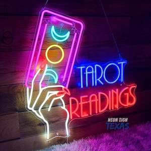 Tarot Readings Neon Sign, Astrology Tarot Sign, Tarot Cards Reading ...