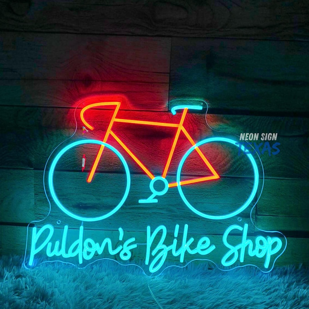 Custom Bicycle Neon Sign Bike Shop Wall Decor Art Bike Led Neon Sign ...
