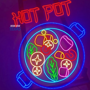 Hot Pot Neon Sign Chinese Food Sign Restaurant LED Sign Custom Chinese ...