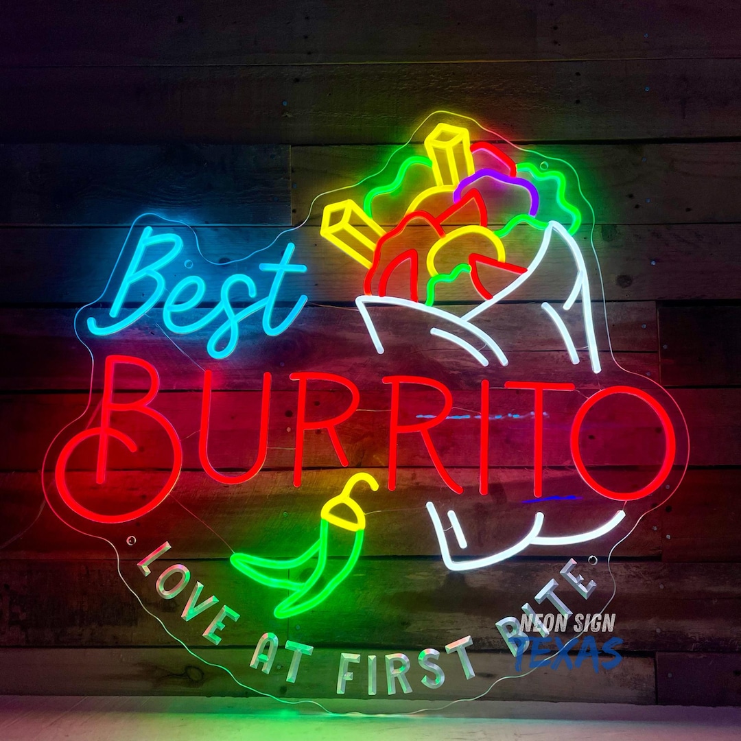 Best Burrito Neon Sign Burrito Led Light Custom Street Food Neon Light ...