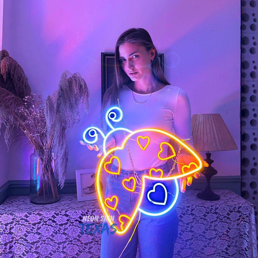 Add Your Space With a Ladybug Neon Sign - Perfect Idea for Bedroom, Kid ...