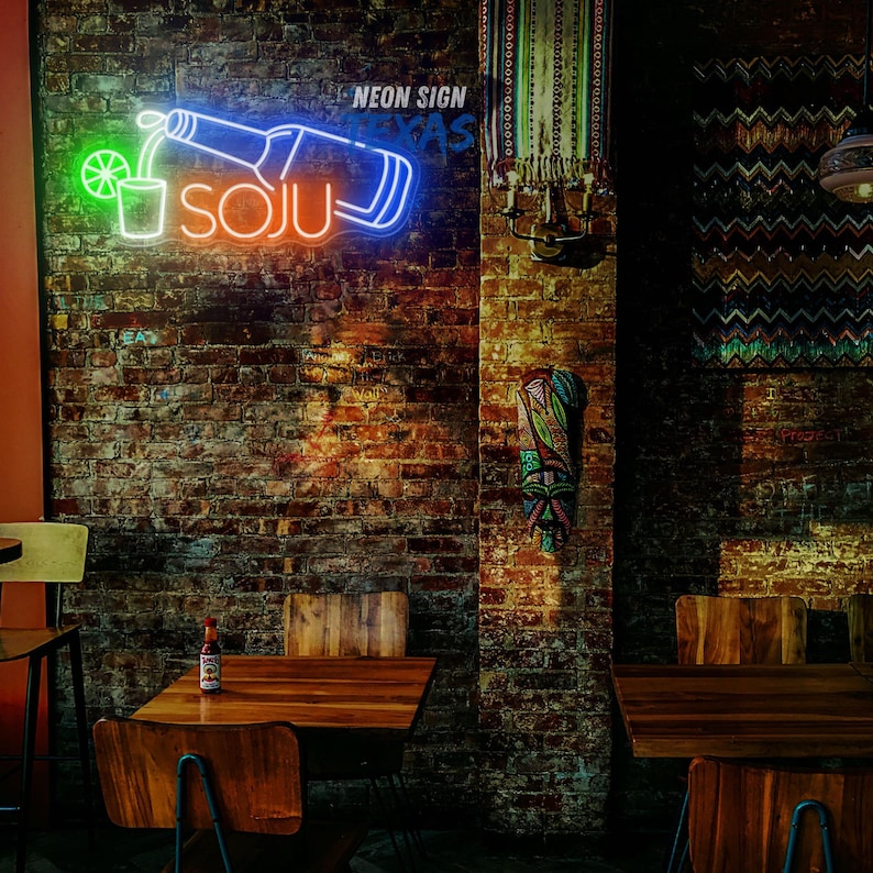 Korea Soju Neon Sign Soju Light Sign Korean Bar LED Neon Beer Garden ...